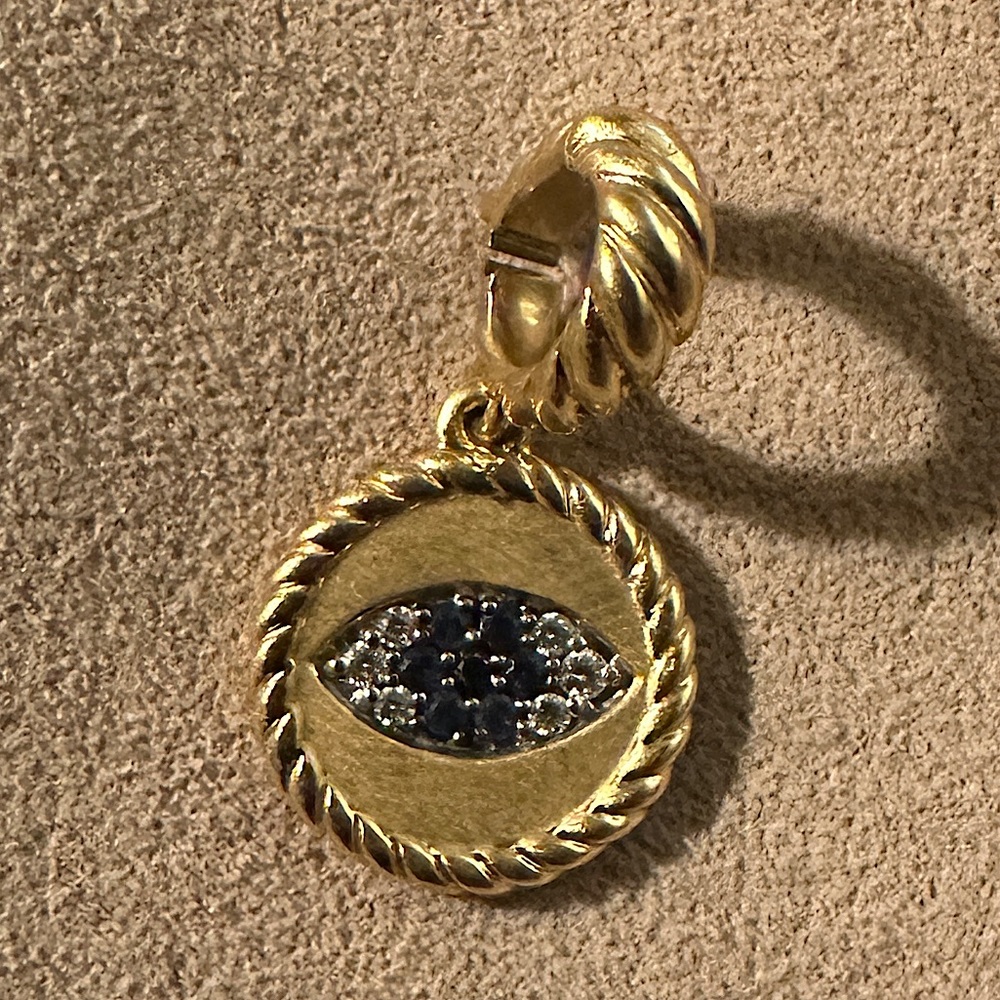 David Yurman 18k Yellow Gold Evil Eye Amulet - Gem